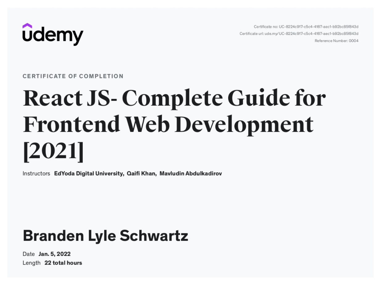 Github Bls007 Certificates A Collection Of Certificates From Courses