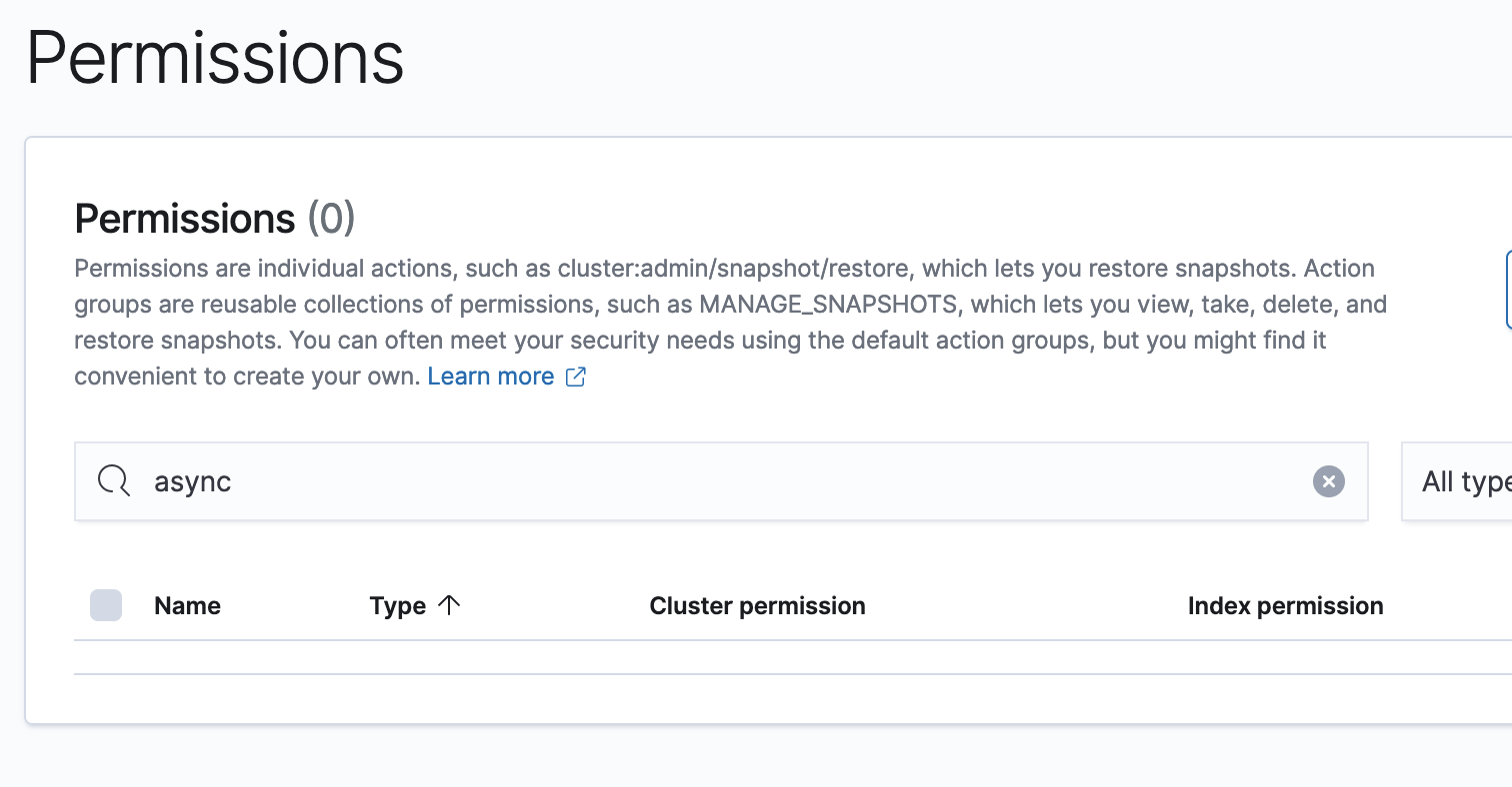 [BUG] Async search permissions missing · Issue #833 · opensearch-project/security-dashboards ...
