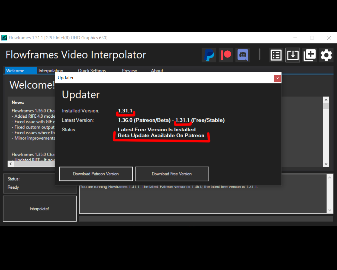 Free version status has not been updated in itch.io and in the program UI · Issue #99 · n00mkrad ...