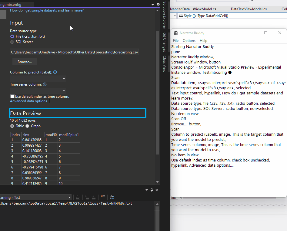 A11y_Model Builder_Add Data_Data Preview_Screen Reader : When Narrator is on data table is not ...
