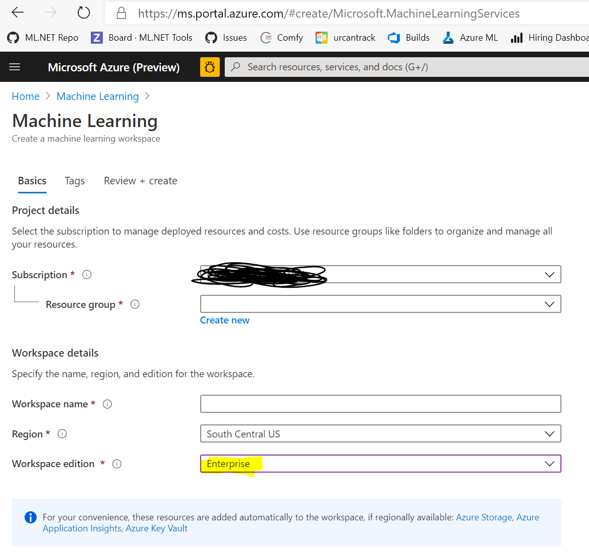 ML.net Model builder Azure machine learning can't create enterprise workspace · Issue #797 ...