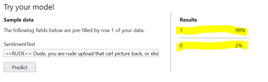 Toxic should be 1 right? why become true · Issue #943 · dotnet/machinelearning-modelbuilder · GitHub