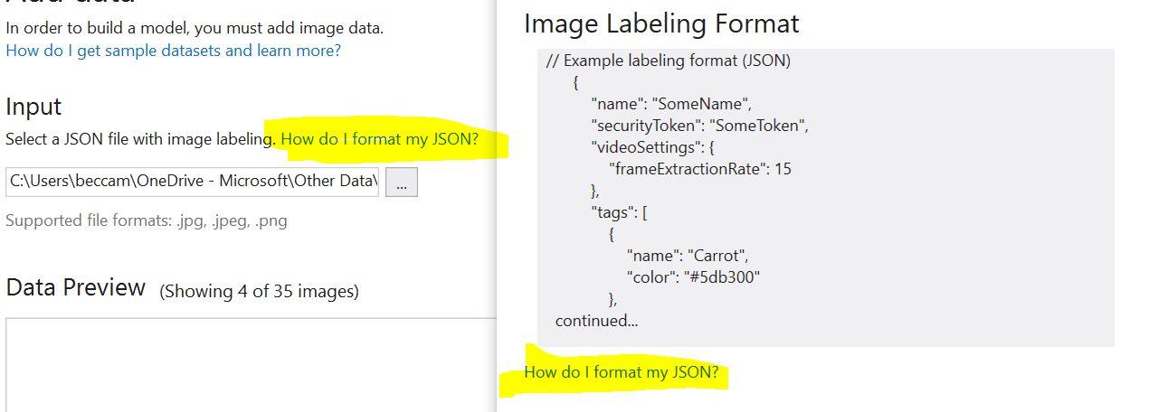 Double "How do I format my Json" · Issue #963 · dotnet/machinelearning-modelbuilder · GitHub