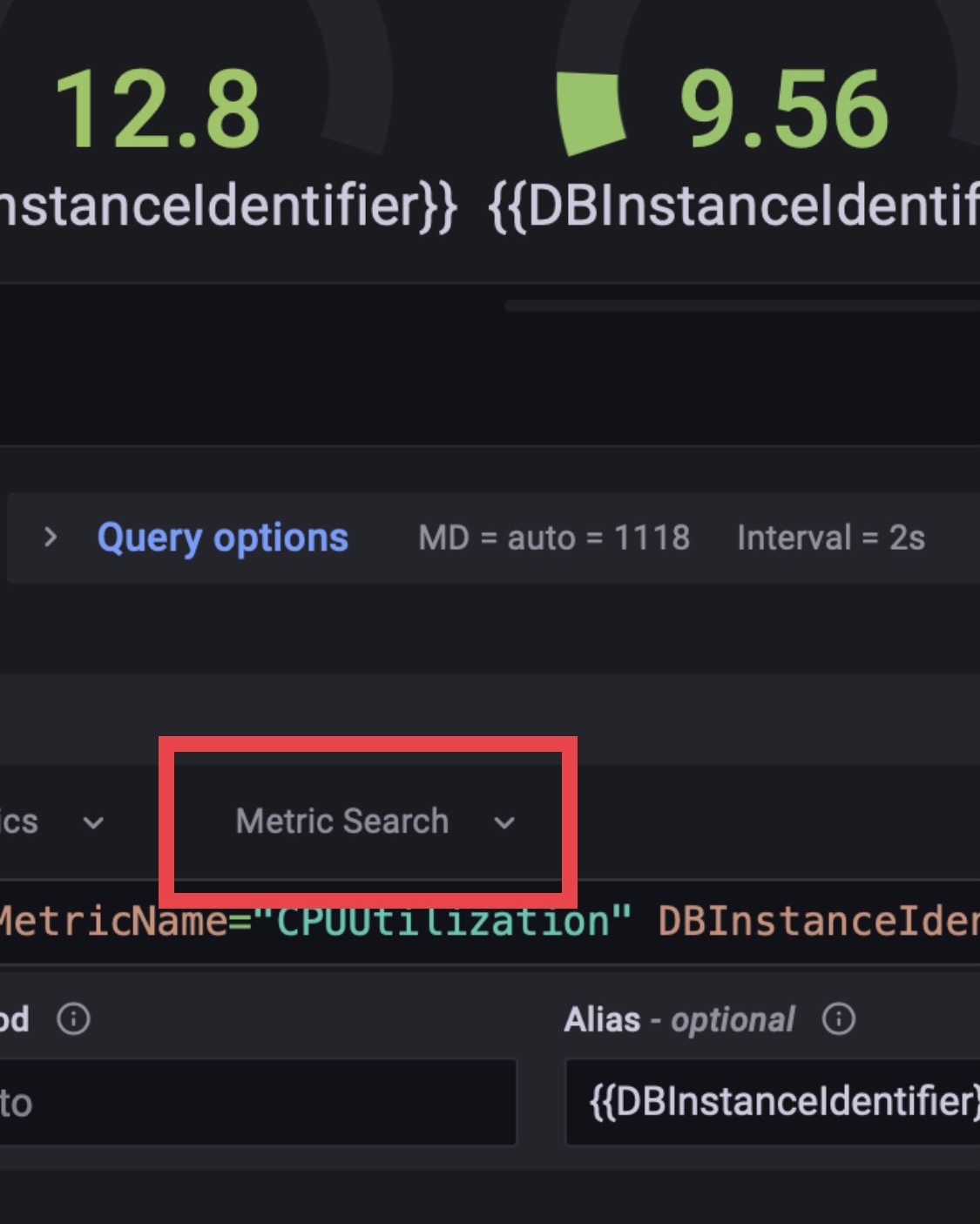 CloudWatch Alias for Dimension values does not work in Code mode · Issue #45189 · grafana ...