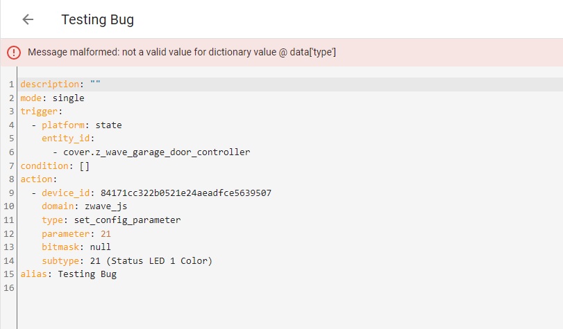 Automation UI does not set value of ZWave Config · Issue #14307 · home-assistant/frontend · GitHub