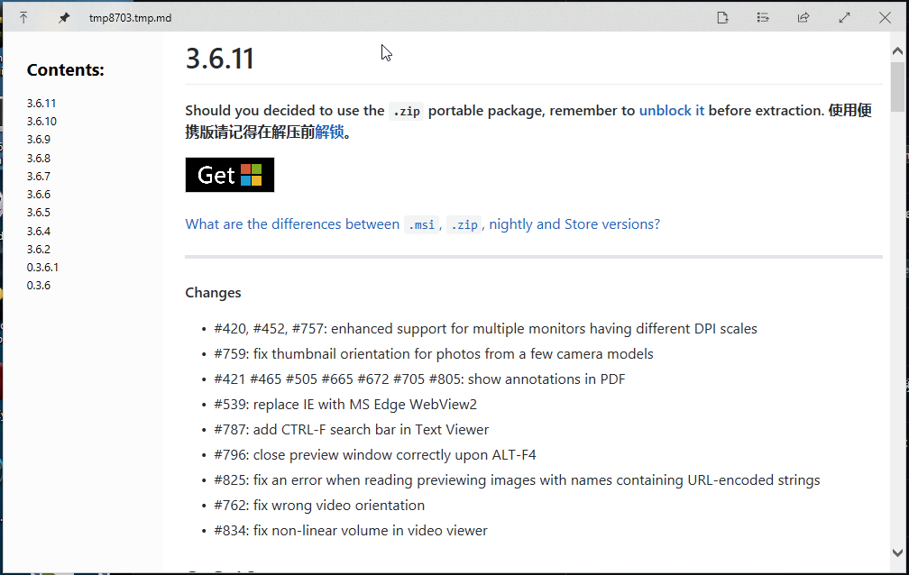 Nothing anywhere on the Changelog window says "QuickLook"! · Issue #944 · QL-Win/QuickLook · GitHub