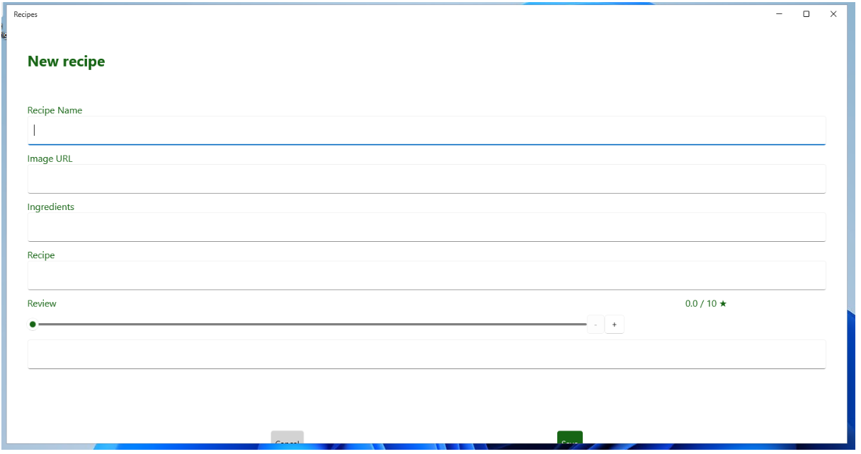 [regression/8.0.0-preview.5.8529] Buttons are unresponsive in New/Edit recipe page on windows ...