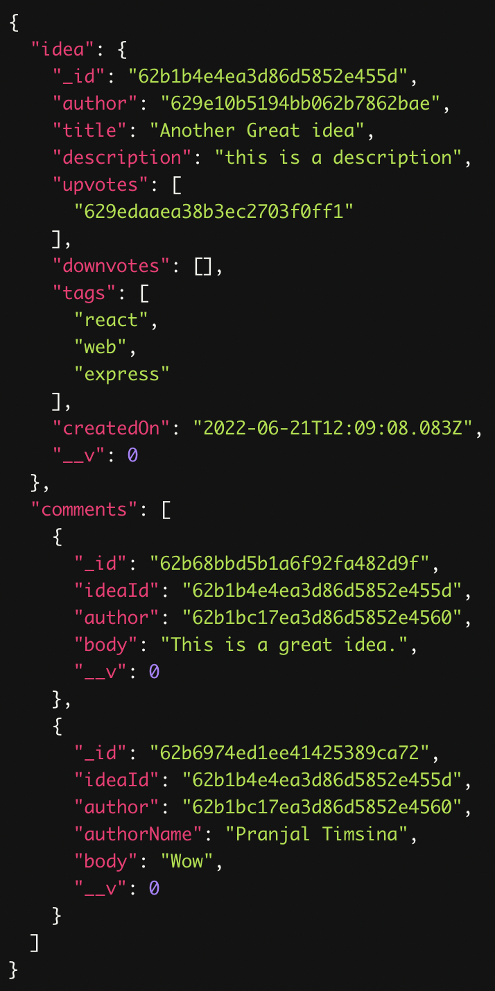 Author PFPs in the comments list · Issue #2 · GDGVIT/Ideas-Backend · GitHub