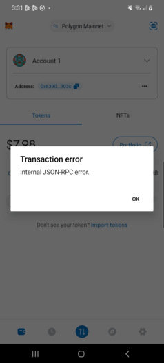JsonRpcError when sending transaction using MetaMask · Issue #176 · WalletConnect ...