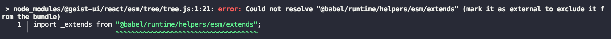 Could Not Resolve Babelruntimehelpersesmextends · Issue 642 · Geist Orggeist Ui · Github 1676