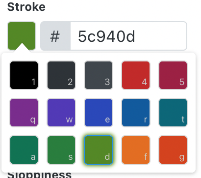 excalidraw Stroke options should show keyboard shortcut