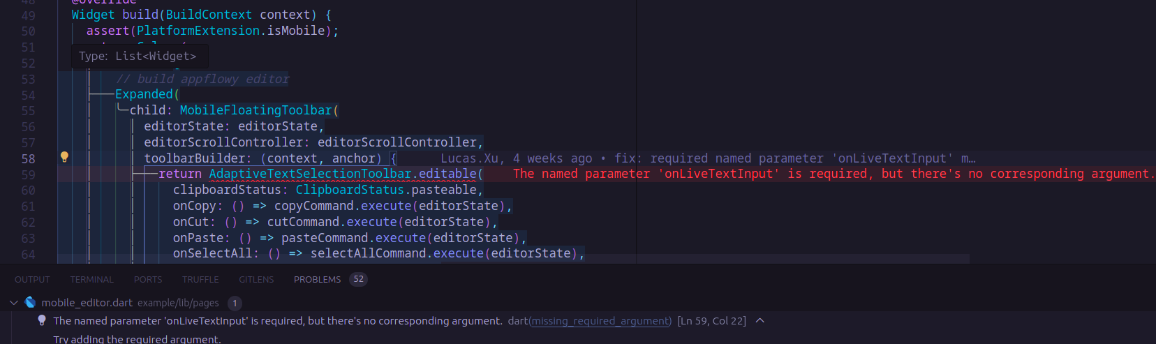 Bug The Named Parameter Onlivetextinput Is Required But Theres No Corresponding Argument