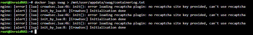 docker log won't always confirm crowdsec mod is working with "[Crowdsec] Initialisation done ...