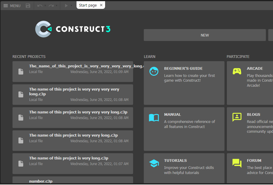 The Name Of This Project Is Very Long Bug · Issue 5830 · Scirraconstruct Bugs · Github 4693