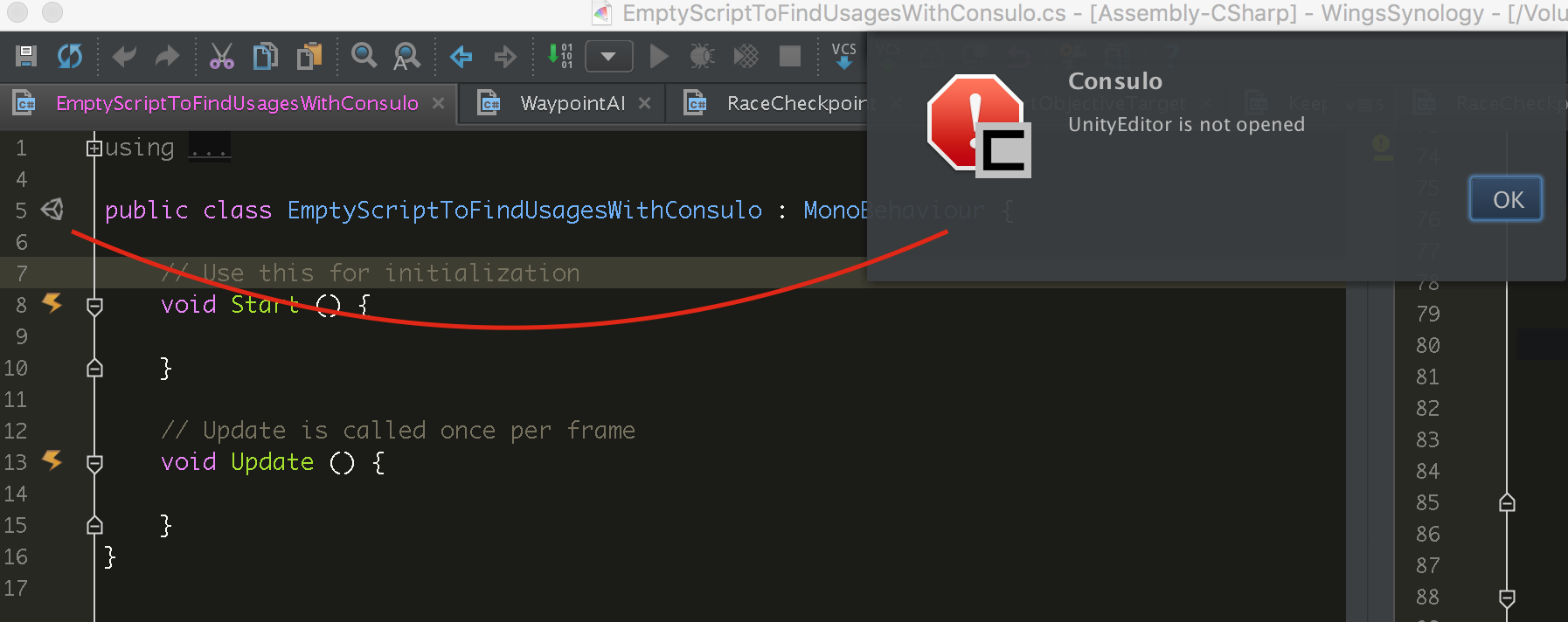 Consulo crashes immediately when attempting to open from unity by clicking on a script (Mac ...