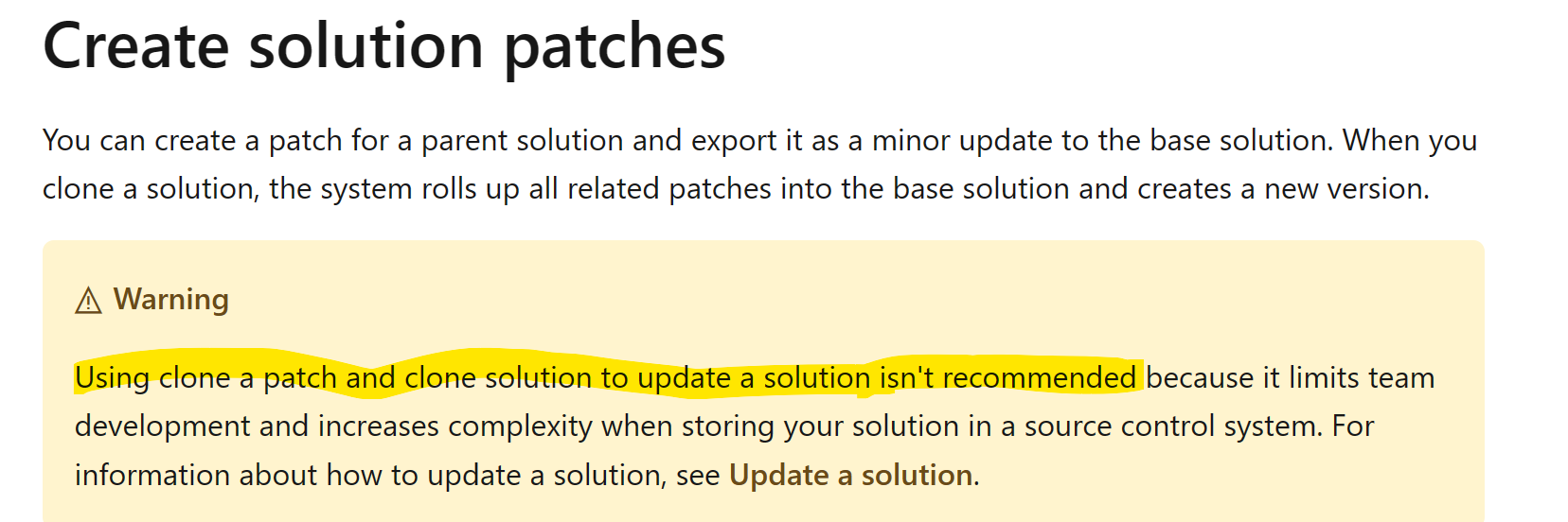 Patching isn't recommended, so would creation through UI and API be ...