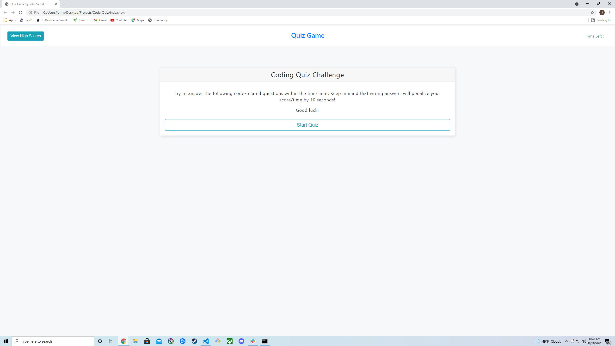 GitHub - johnsiefert/Code-Quiz