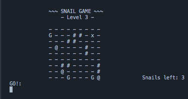 GitHub - Dvidal7788/snail_eater_game: ASCII-based Pacman-style game.