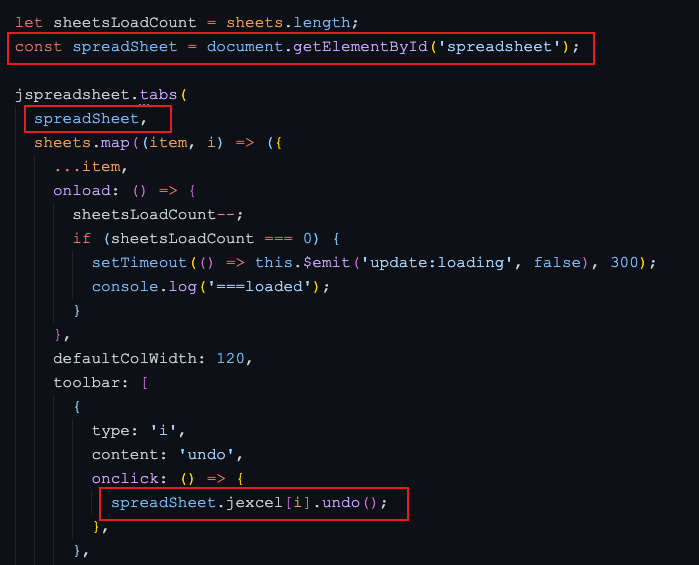 When use tabs and toolbar together, undo & redo don't work · Issue #1495 · jspreadsheet/ce · GitHub