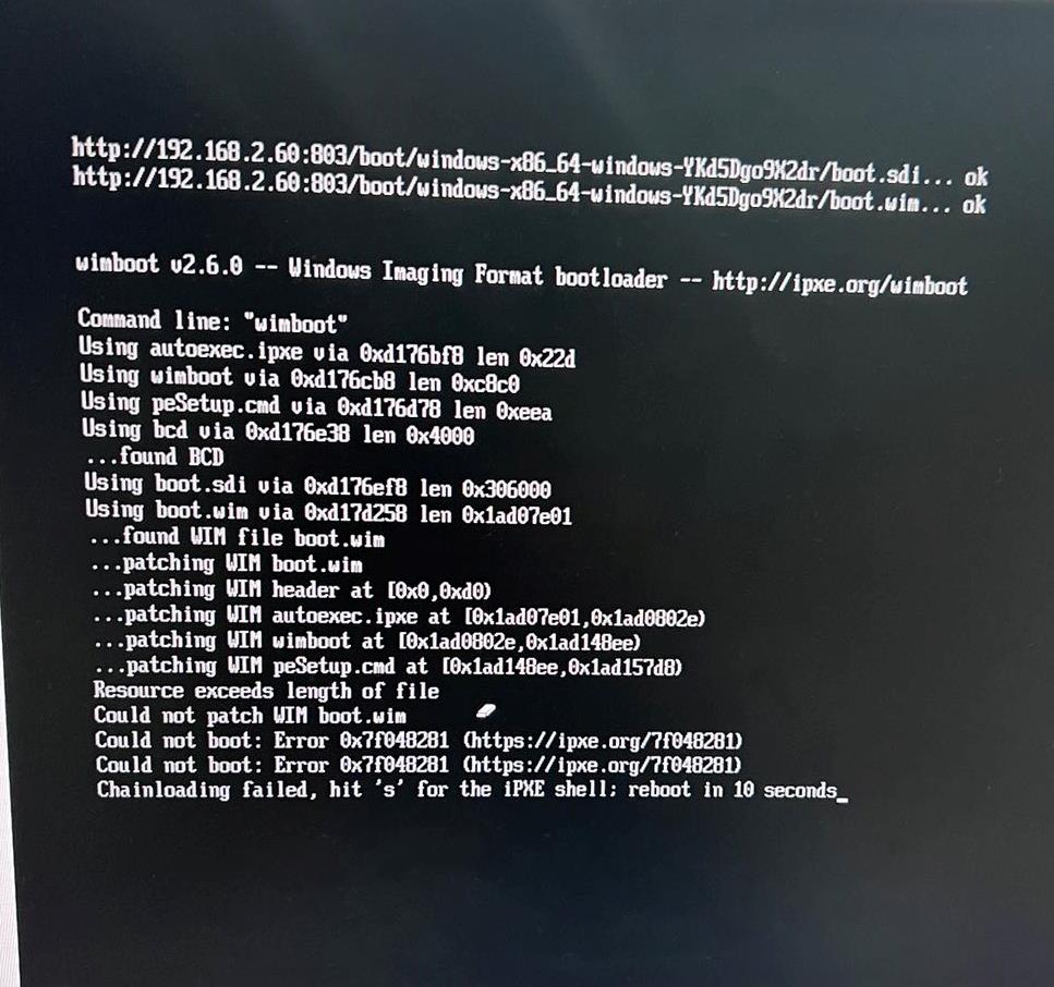 could not boot :Error 0x7f048281 · ipxe ipxe · Discussion #625 · GitHub