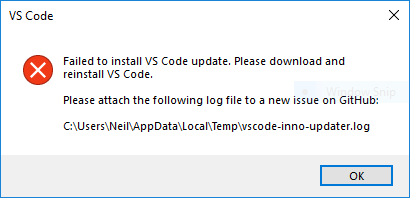 Update error · Issue #51320 · microsoft/vscode · GitHub