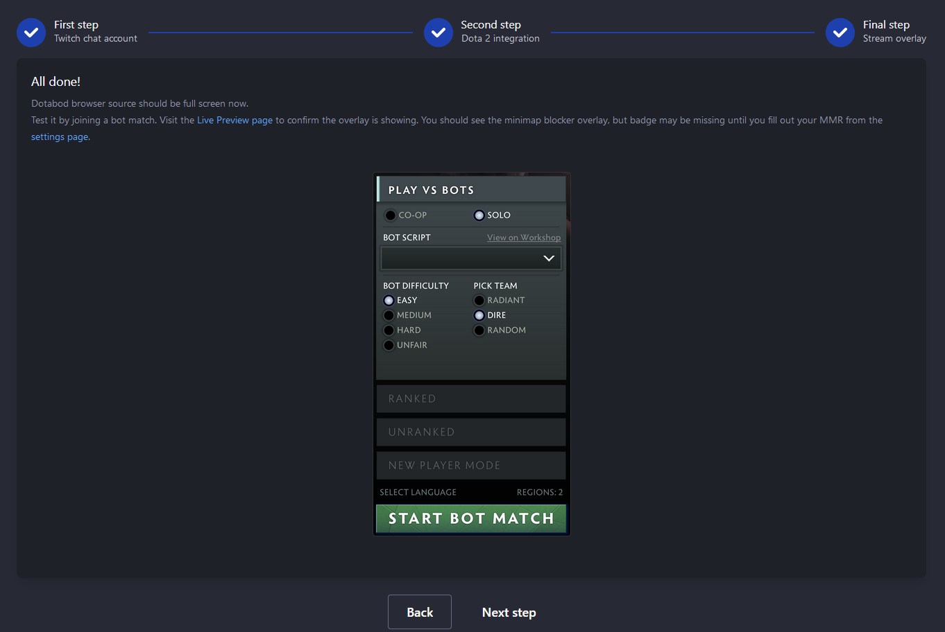 One-Click Setup for ADHD people · Issue #74 · dotabod/backend · GitHub