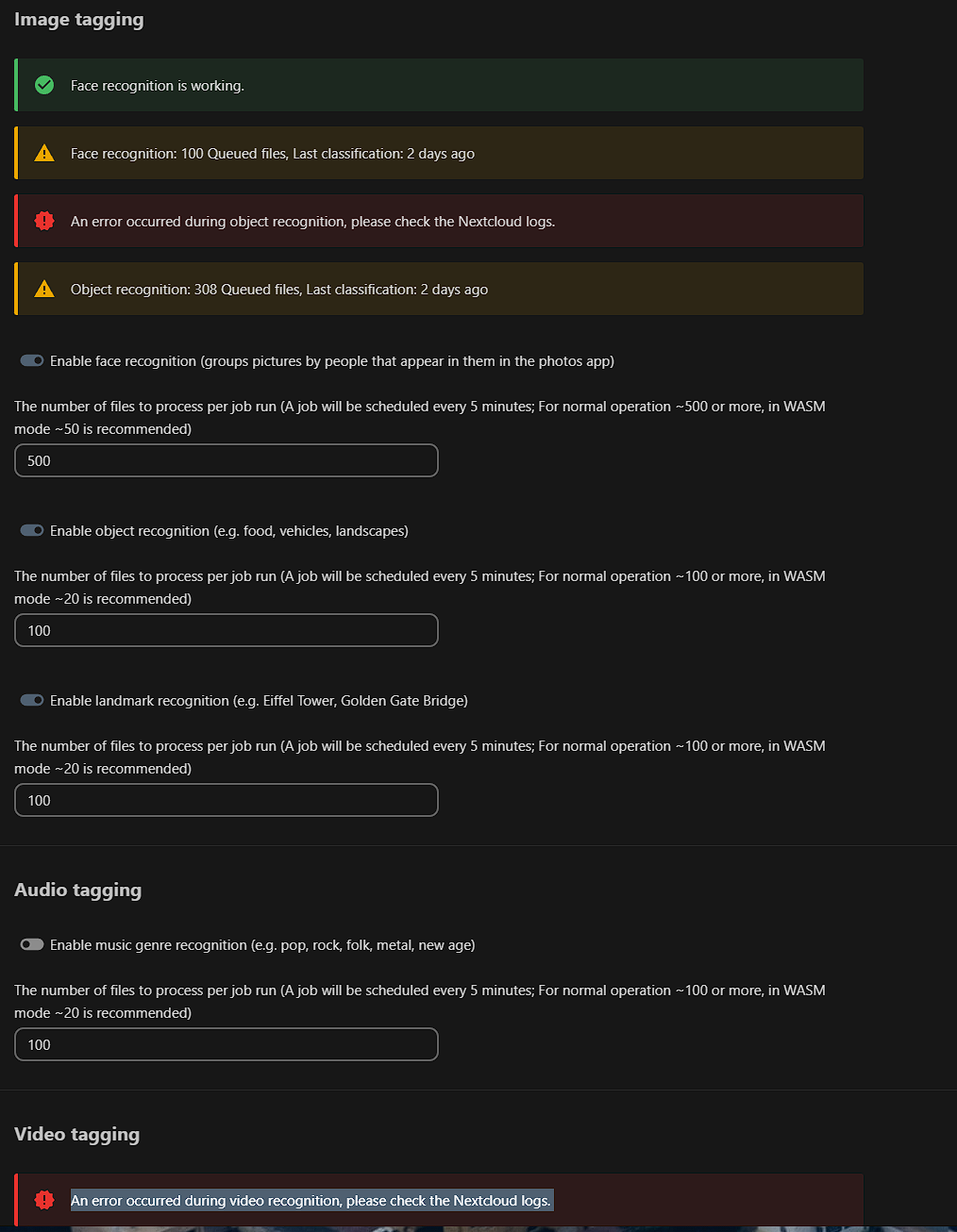 Recognize Stops With Runtime Errors And Timeouts · Issue 798 · Nextcloud Recognize · Github
