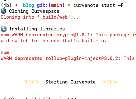 Improve logging for initial install. · Issue #91 · curvenote/curvenote · GitHub