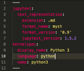Recognize `kernelspec` and `jupytext` frontmatter · Issue #162 ...