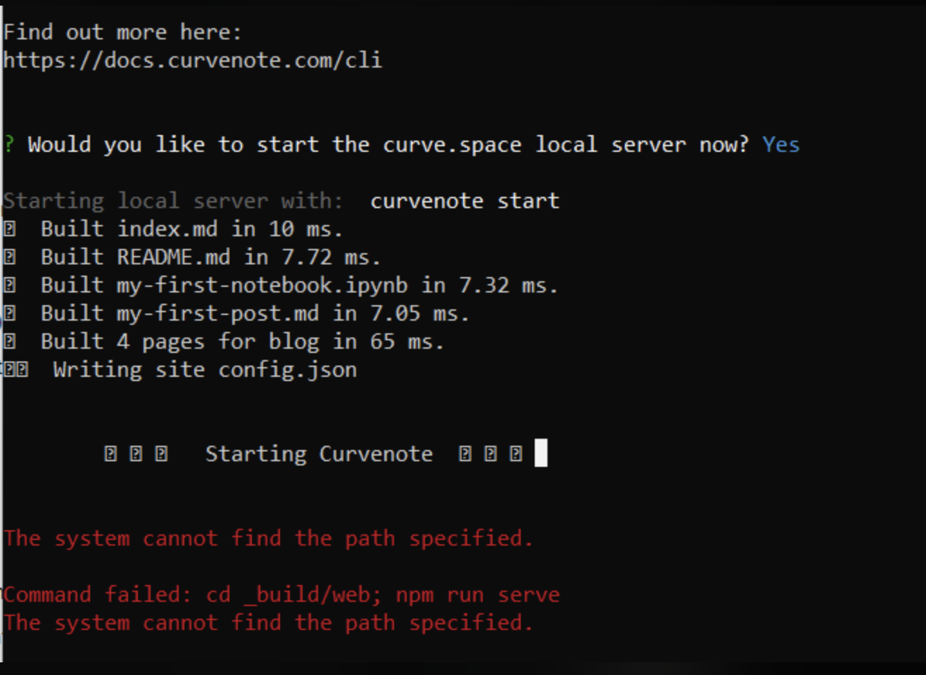 Start on windows · Issue #194 · curvenote/curvenote · GitHub