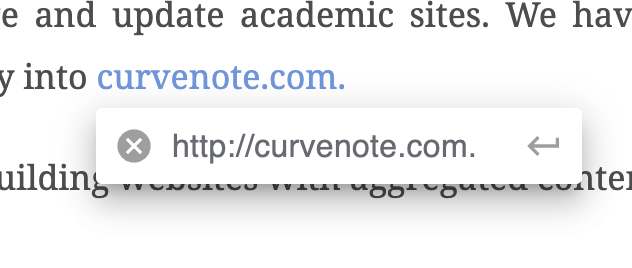Exclude trailing punctuation from auto-link creation · Issue #146 · curvenote/editor · GitHub