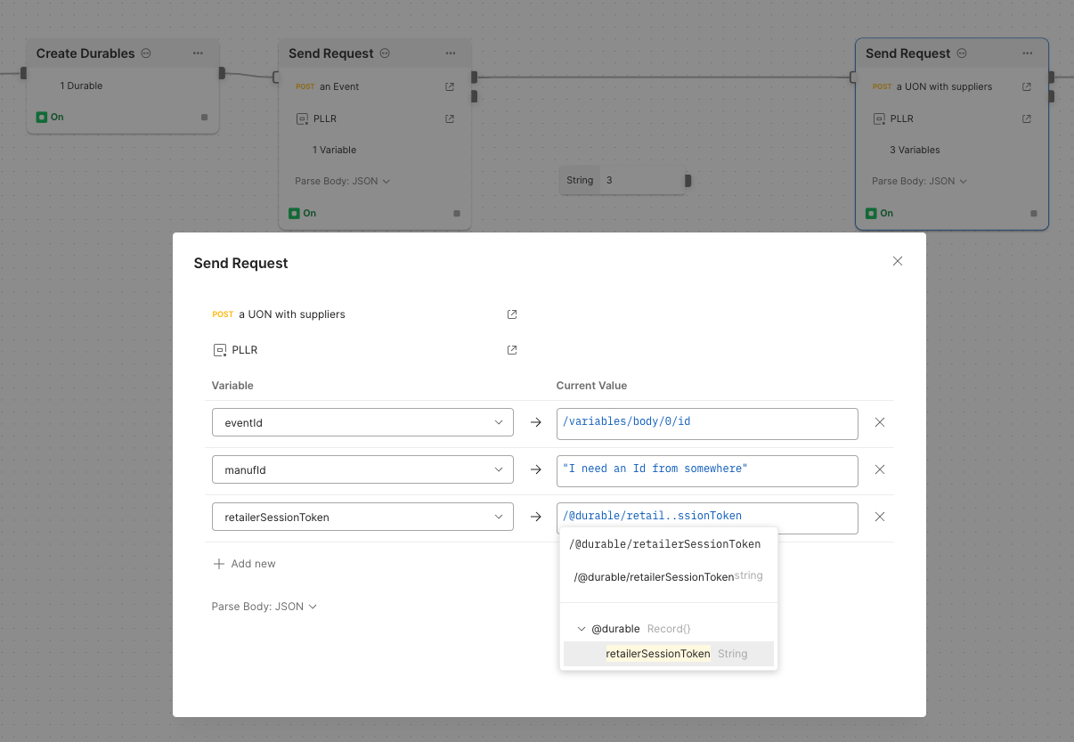'Create Data' block breaks 'Durable' flow · postmanlabs postman-flows ...