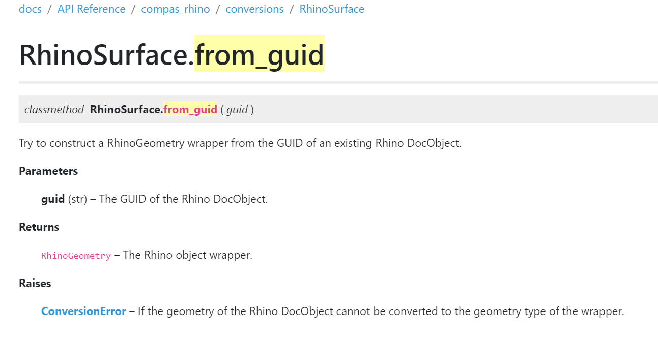 Rhinosurfacefromguid Doesnt Work · Issue 1039 · Compas Devcompas · Github