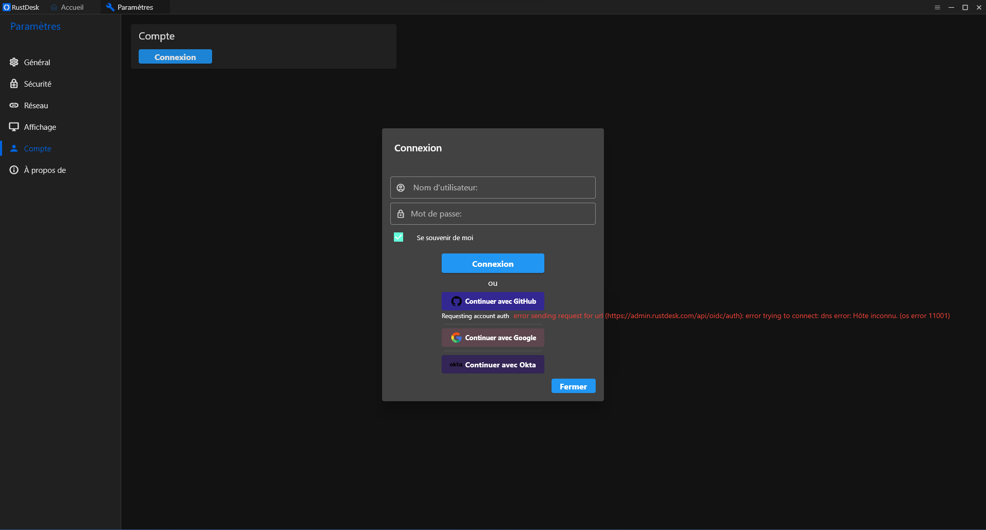 [Bug] Connection problem with Github/Google/Okta · Issue #3111 · rustdesk/rustdesk · GitHub