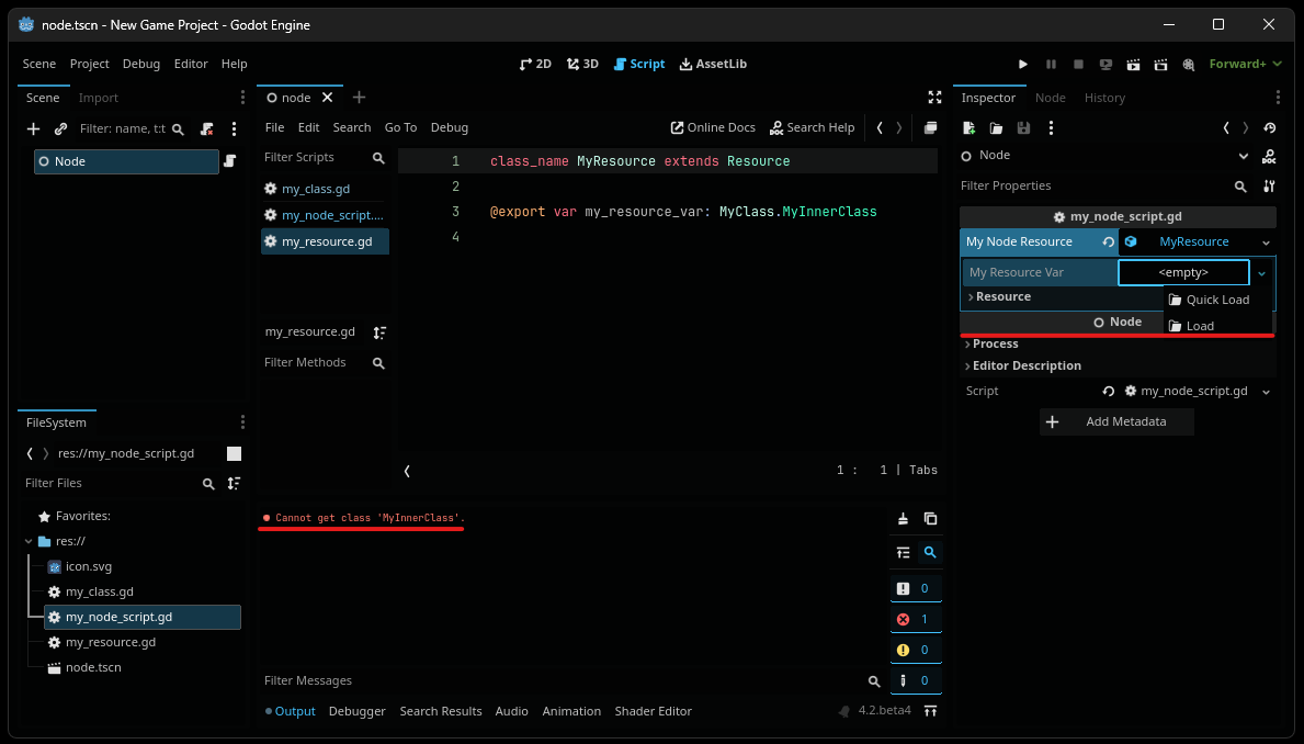 Cannot create Resource with Inner Class · Issue #84455 · godotengine/godot · GitHub