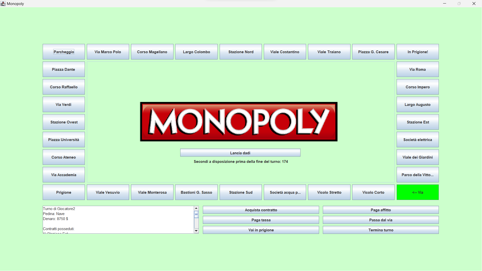 GitHub - lorenzo-lepore/monopoly: Adattamento in linguaggio Java del gioco da tavolo Monopoly.