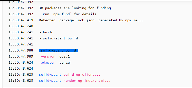 Solid start build sometimes stalls (with ssr: false) · Issue #383 · solidjs/solid-start · GitHub