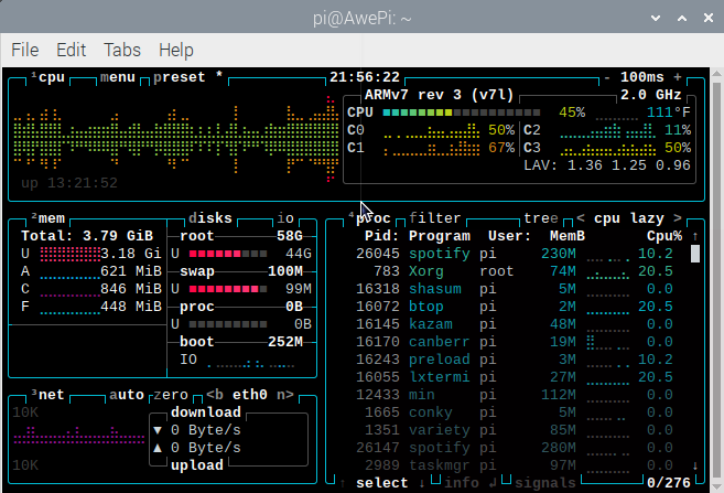 [BUG] btop freezes when pressing `QUIT` from menu · Issue #142 · aristocratos/btop · GitHub