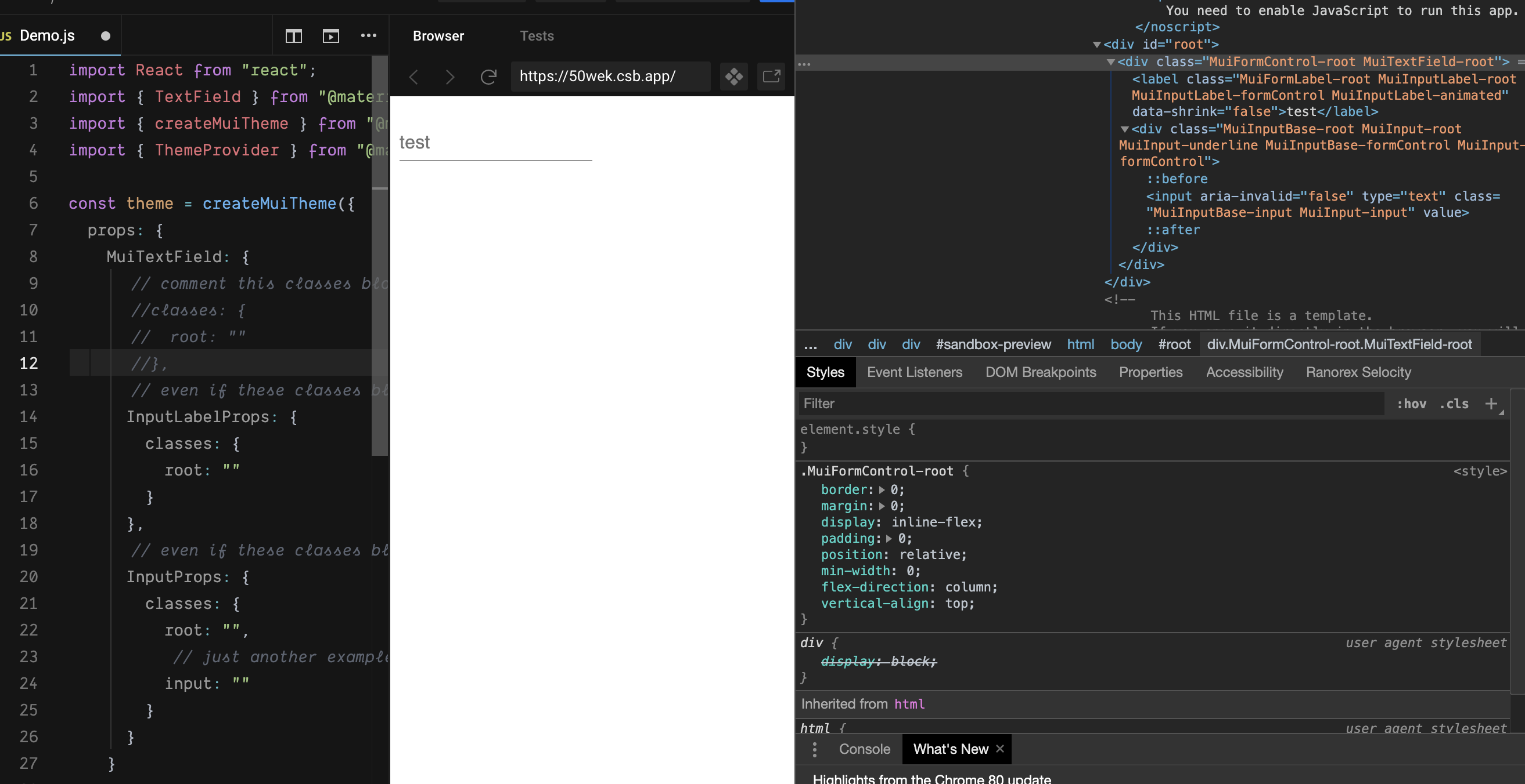 Theme global props nested classes not overwritten · Issue #20640 · mui/material-ui · GitHub