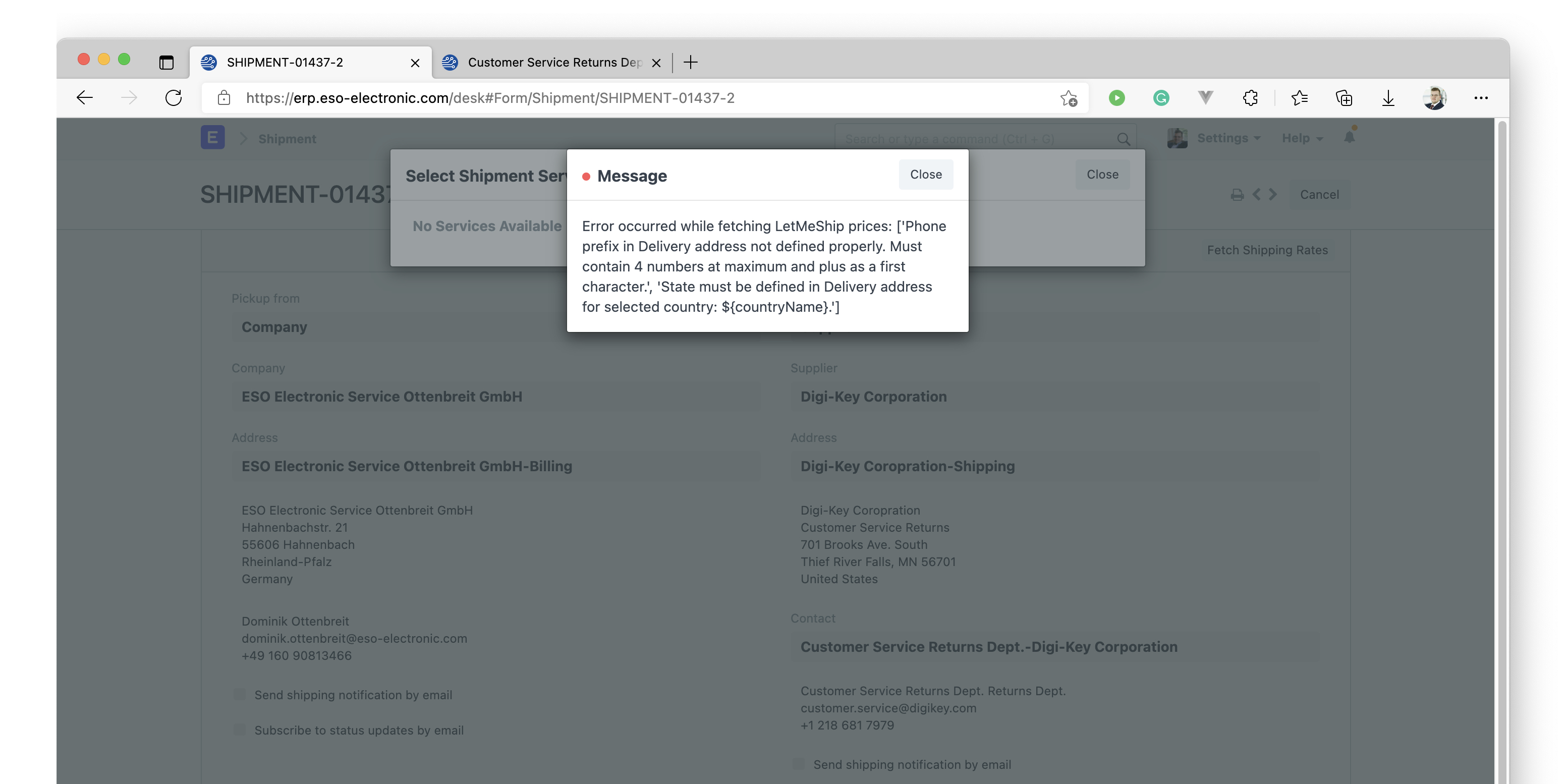 [2pt] Unable to make shipment SHIPMENT-01437-2 (state and phone number) · Issue #120 · newmatik ...