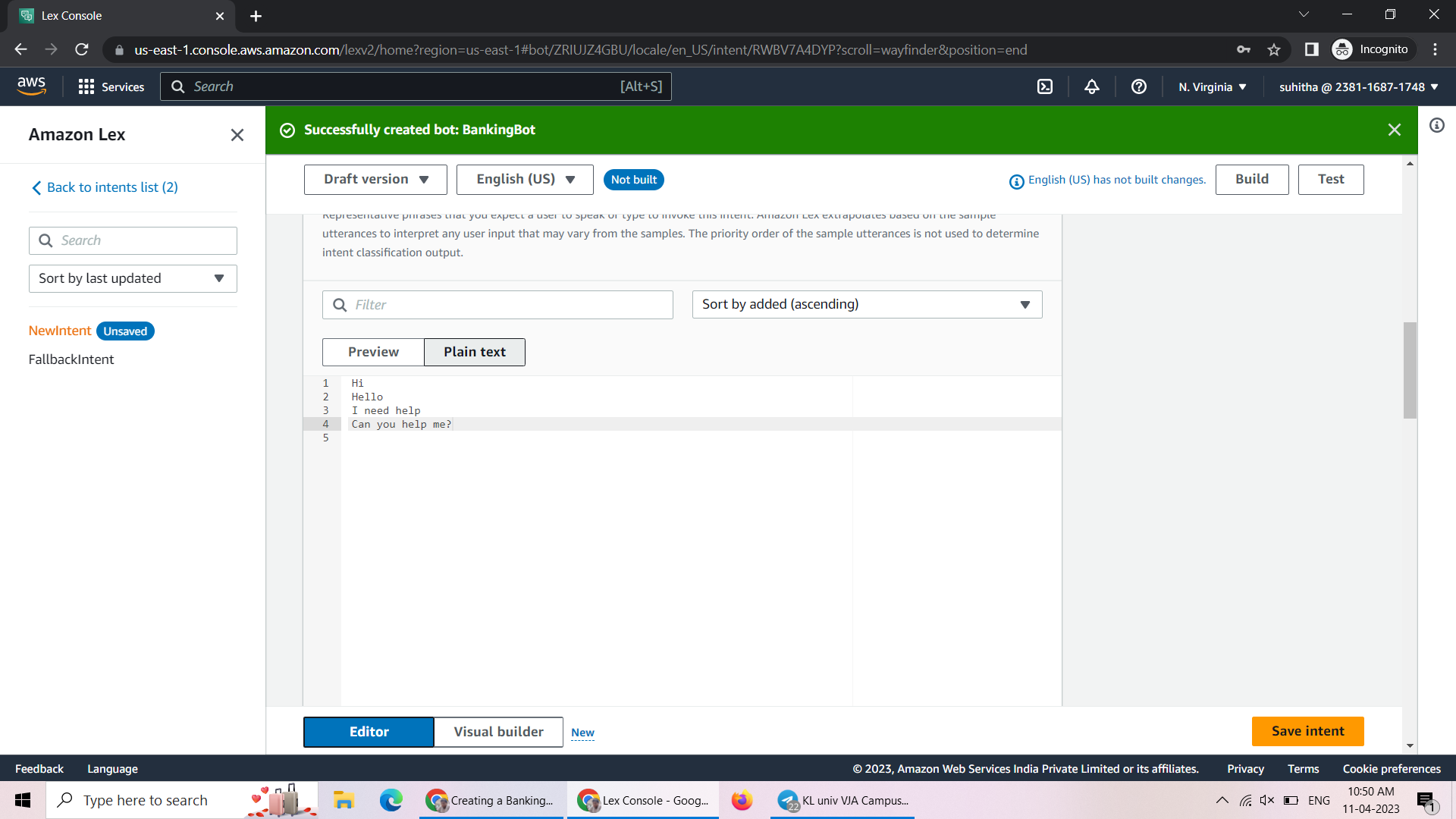 GitHub - SuhithaR/CSC-BANKING-BOT-AWS: CSC ACADAMIC PROJECT CREATED A ...