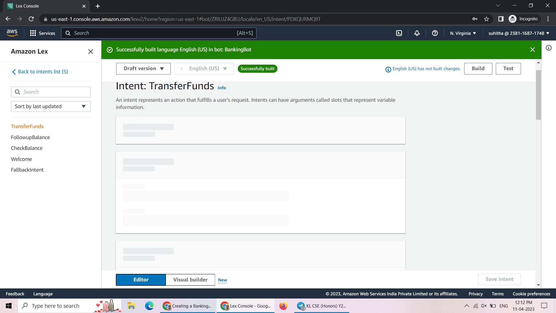 GitHub - SuhithaR/CSC-BANKING-BOT-AWS: CSC ACADAMIC PROJECT CREATED A BANKING BOT