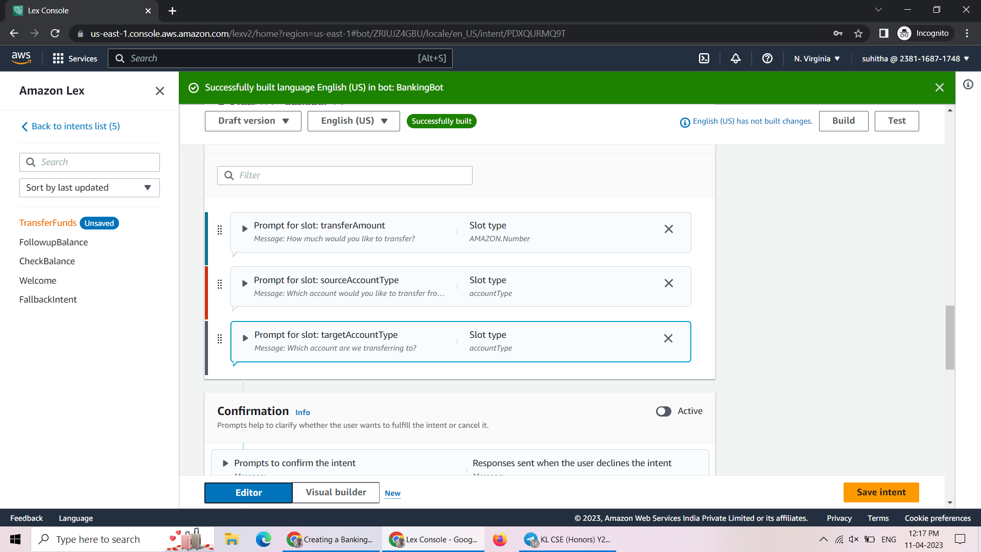 GitHub - SuhithaR/CSC-BANKING-BOT-AWS: CSC ACADAMIC PROJECT CREATED A BANKING BOT
