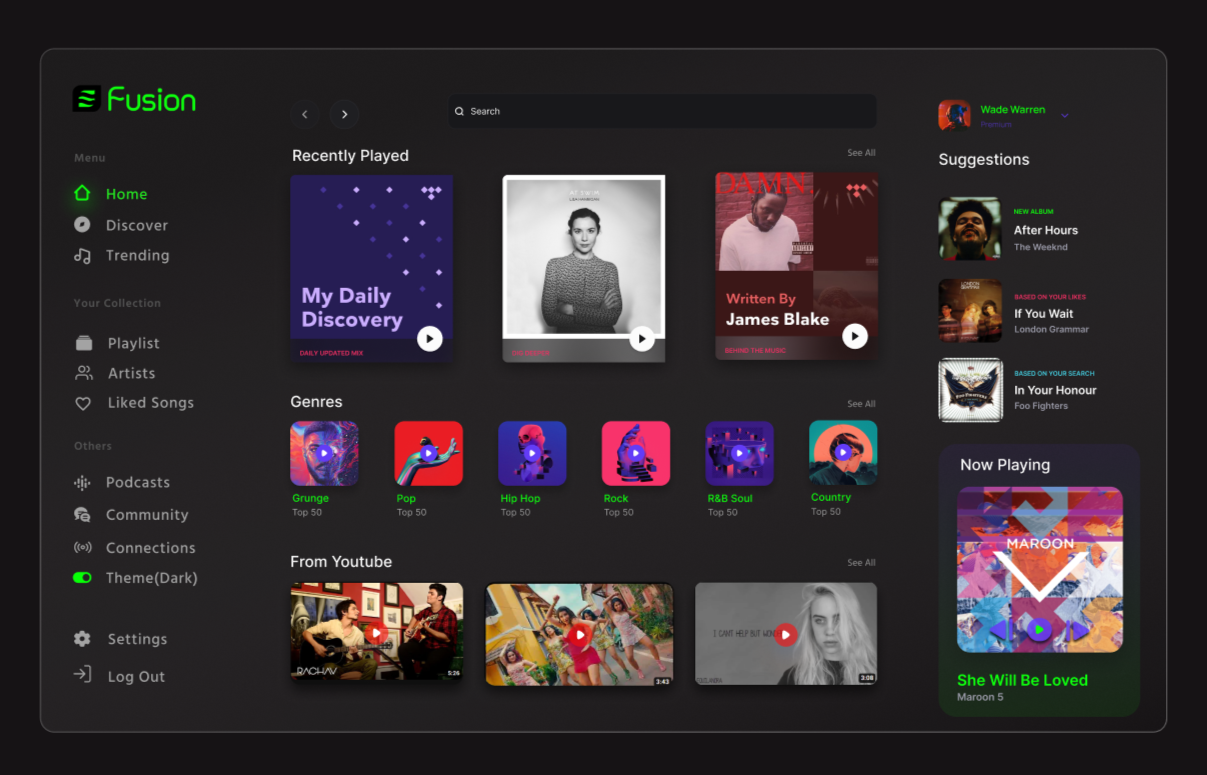 GitHub - niloymajumder/Fusion: A web music player aims to connect all music streaming services ...