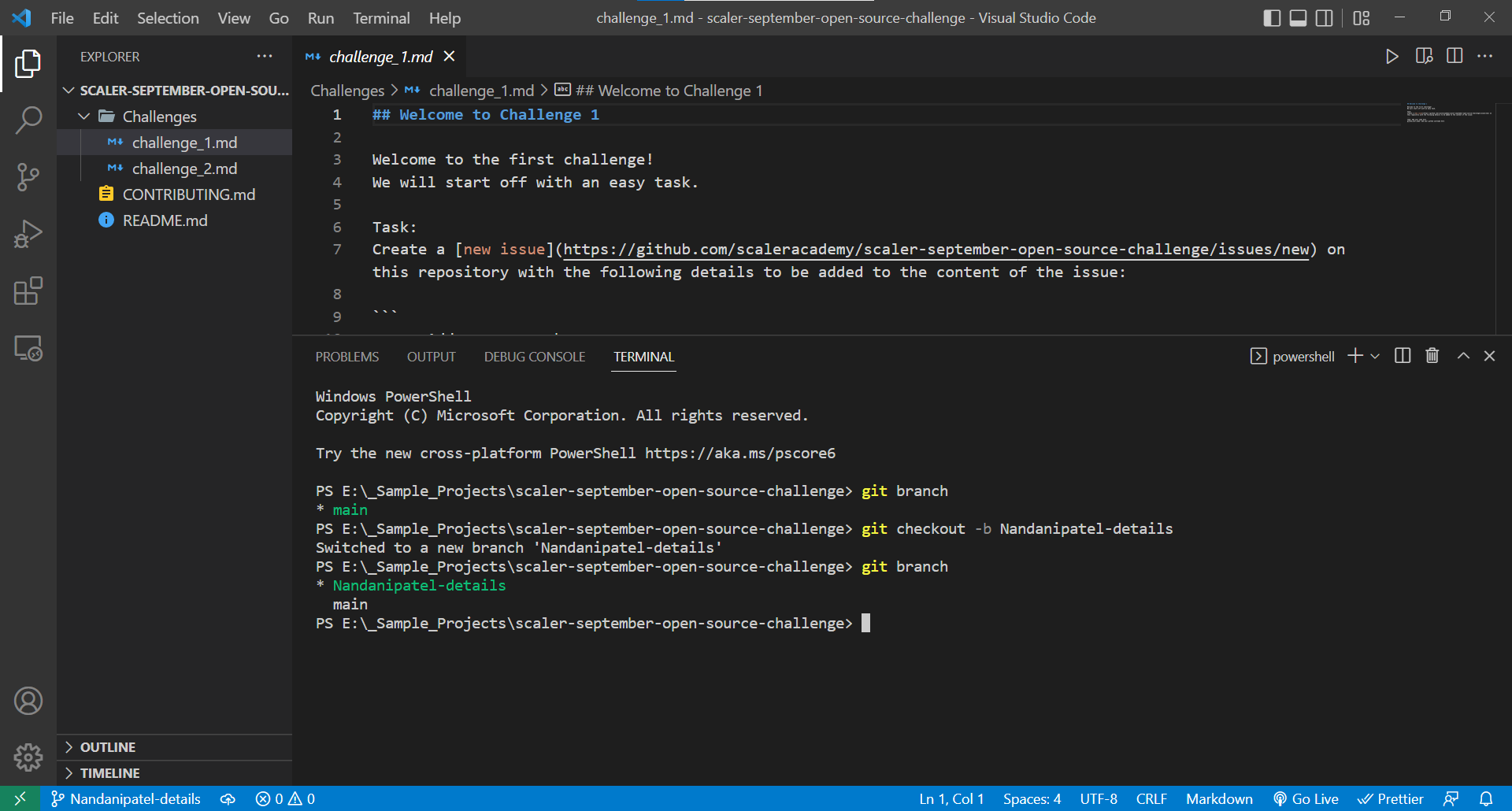 Challenges: Nandani · Issue #65 · scaleracademy/scaler-september-open-source-challenge-2022 · GitHub