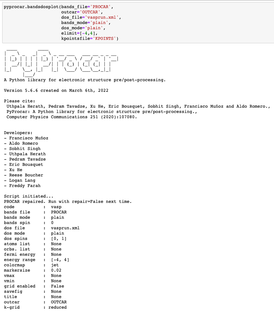 Bandsdosplot Error · Issue 93 · Romerogrouppyprocar · Github