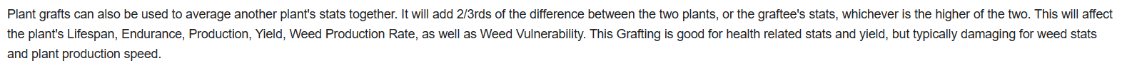 Using grafts on a plant does not deacrease bad stats or increase good stats · Issue #77584 ...
