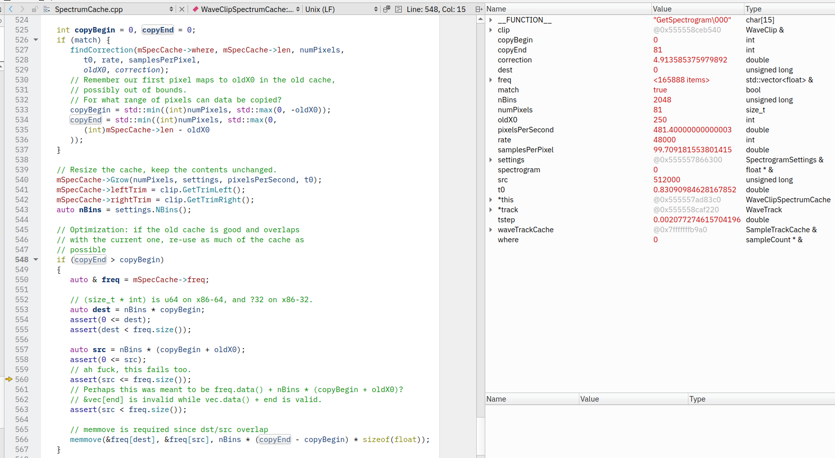 Crash when scrolling spectrogram partially off-screen · Issue #2930 · audacity/audacity · GitHub