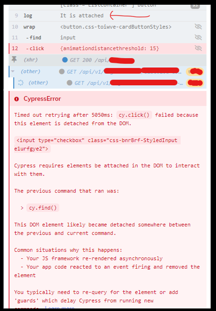 Check If An Element Is Detached From Dom After A Mouse Click That